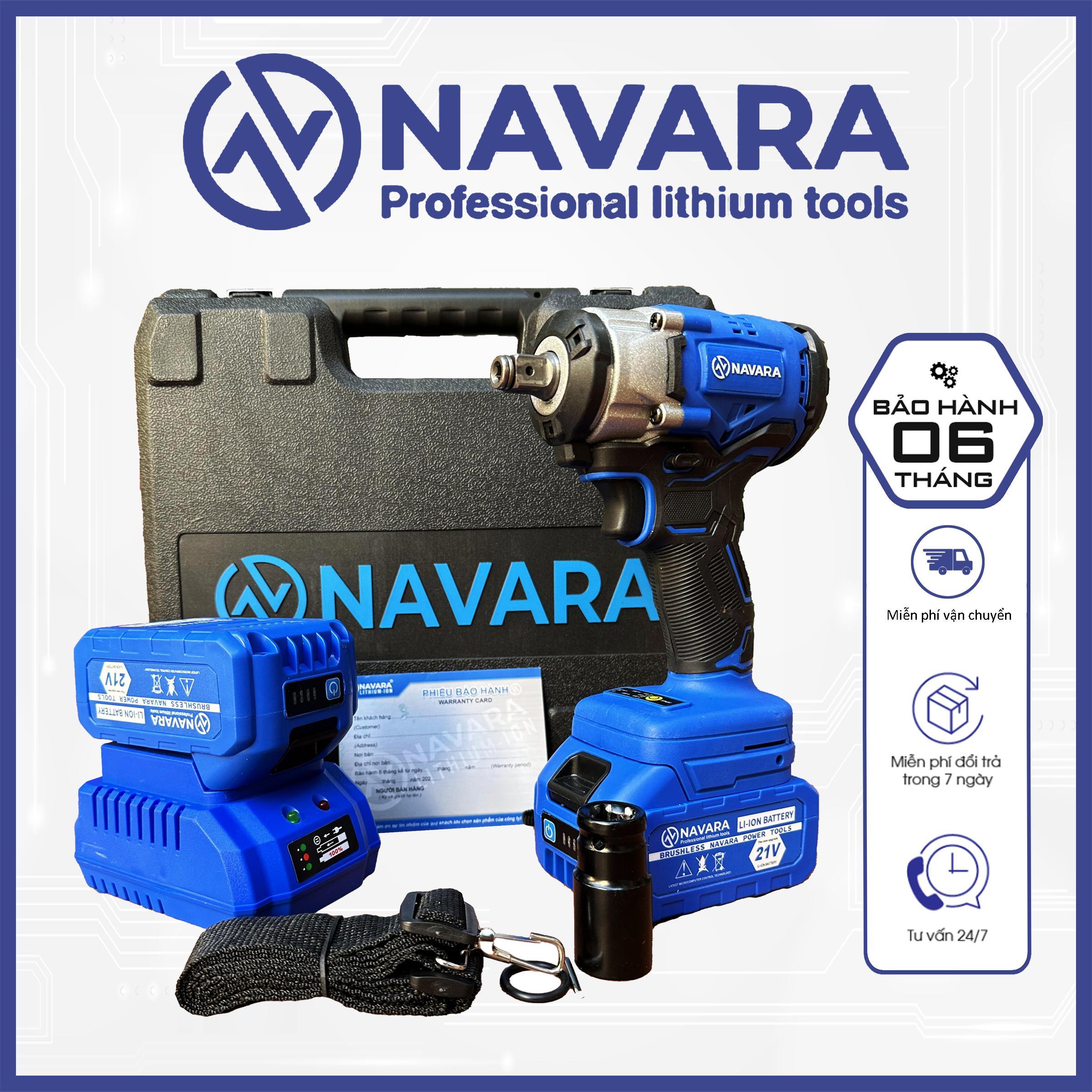 Máy Bắn Bulong Pin Navara NVR-6002 380N.m, Động cơ không chổi than ...