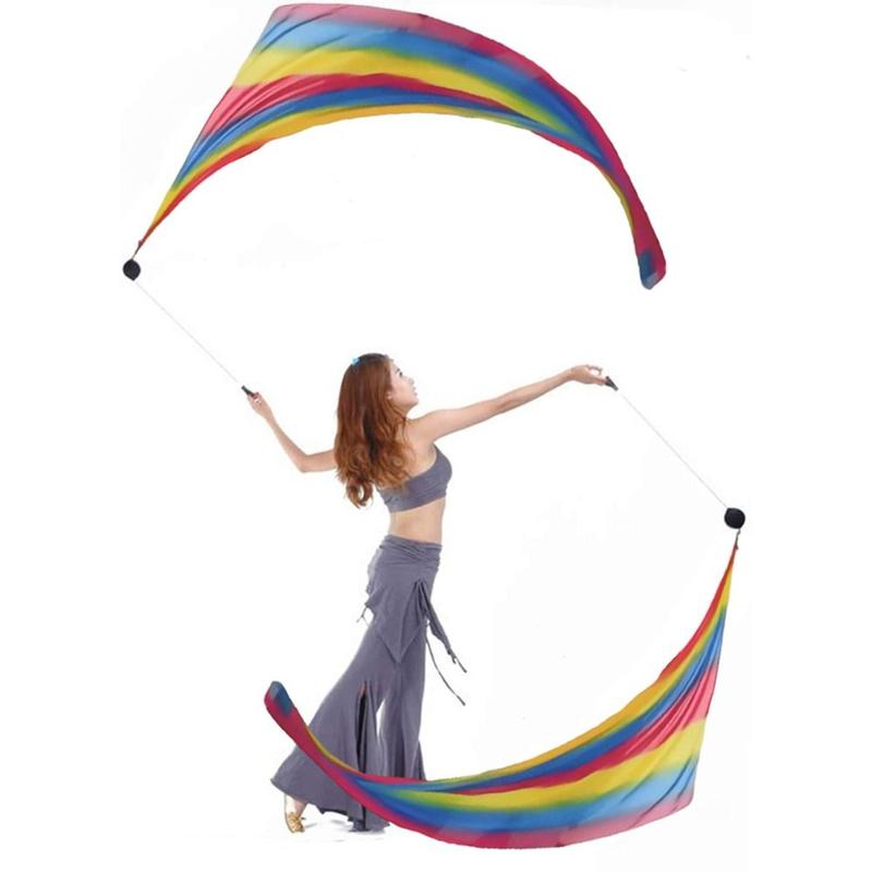 Women Adjustable Belly Dance Thrown Balls Silk Veil Nylon Stage ...