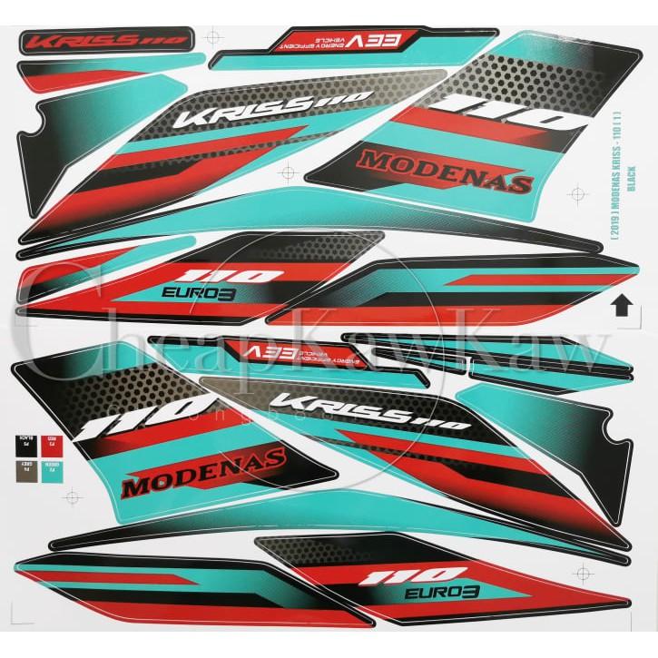 Modenas Kriss110 MR3 Euro 3 ( 2019 ) ( 1 ) Body Cover Stripe Sticker ...