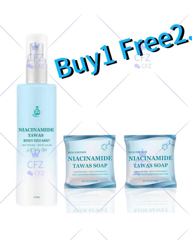 （BUY 1GET 2 Tawas Soap 50g） Niacinamide Tawas Body Mist 100m - TikTok ...