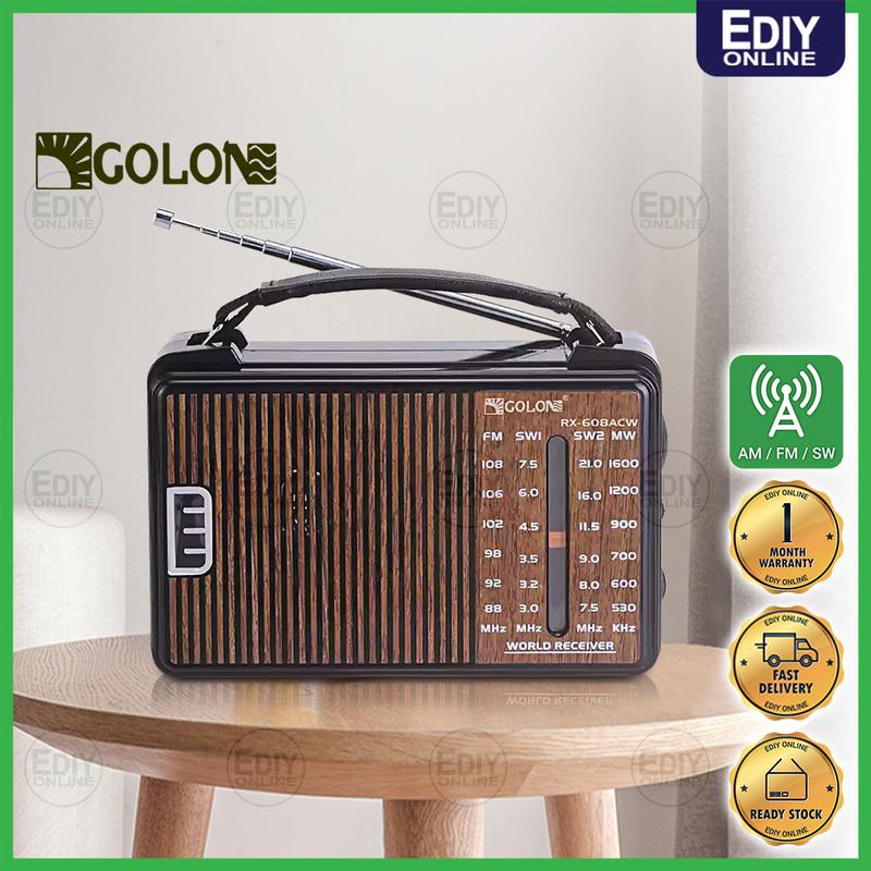 GOLON ARA-608ACW 3 BANDS PORTABLE AM FM SW1-2 CLASSICAL Antique Vintage ...