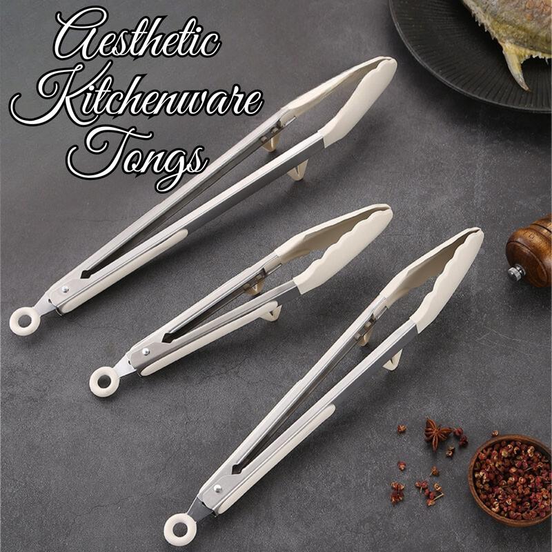 Aesthetic Kitchenware Tongs Heat Resistant Non-Stick Food Clip - TikTok ...