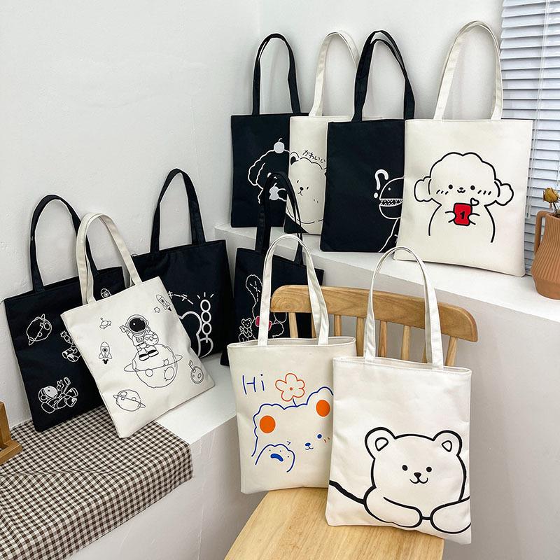BCube Thick Canvas Beg Student Tote Bag with Zip Bag Sekolah - TikTok ...
