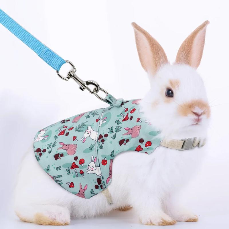 Solid Adjustable Pet Harness and Leash for Rabbit Bunny Cat Ferrets ...