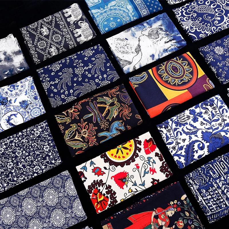 Flower Cloth Ethnic Customs Printing Dyeing DIY Apparel Sewing Cloth ...