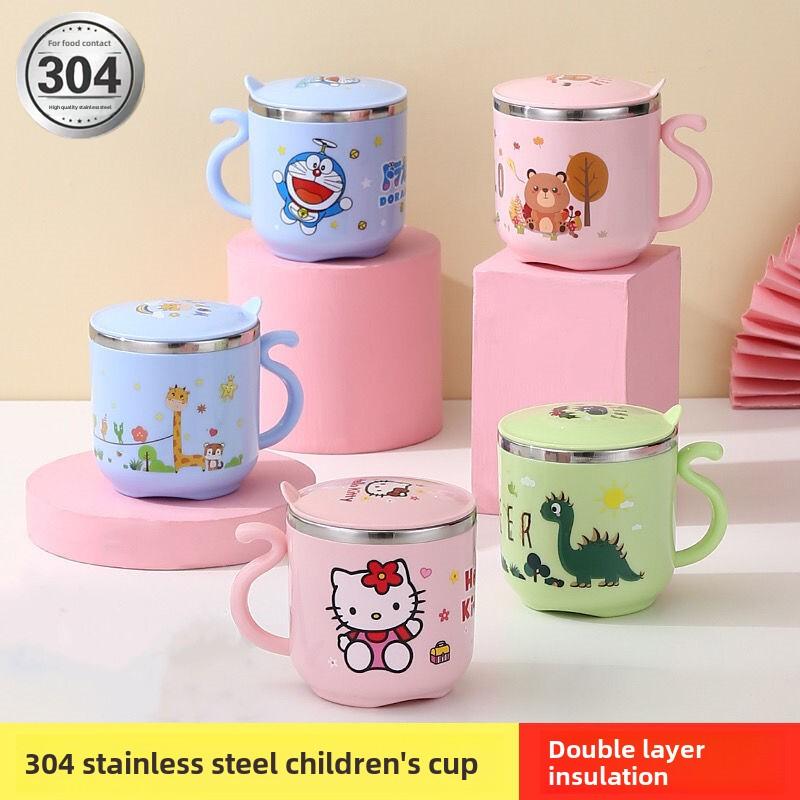 Cawan Minum Kartun, untuk Kanak-kanak, Keluli Tahan Karat 304, - TikTok ...