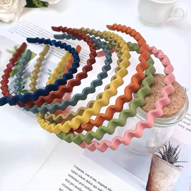EMS Korean Style Simple Morandi Color Frosted Wavy Hair Band - TikTok ...