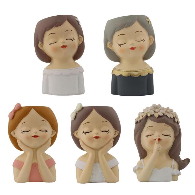 Hiasan Pasu Bunga, Reka Bentuk Gadis Comel, Hadiah Kartun, Kraf ...