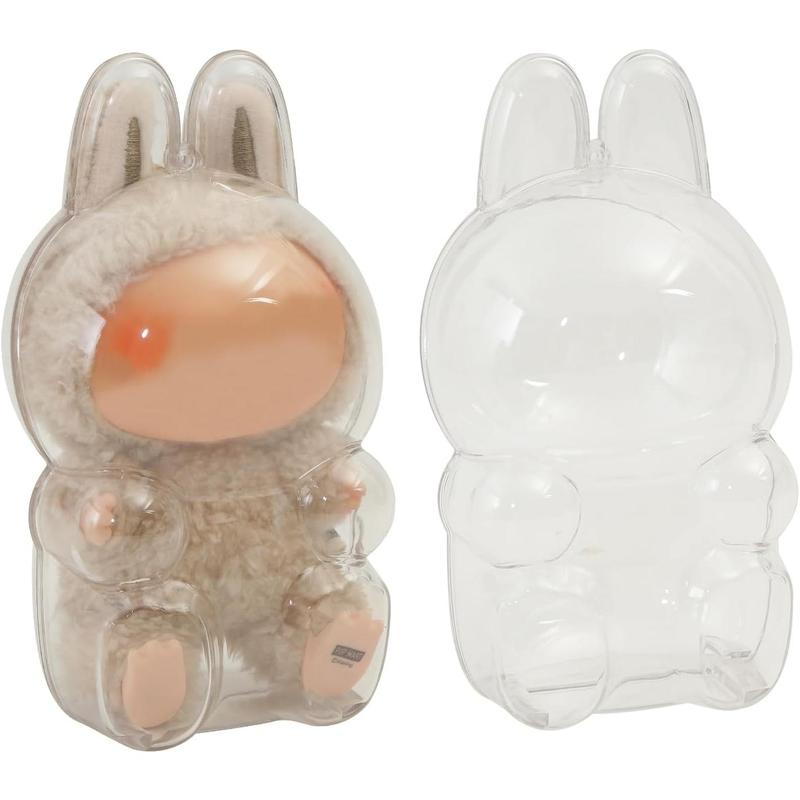 LABUBU Clear Figure Display Bag with Keychain Plastic Protective Cover ...