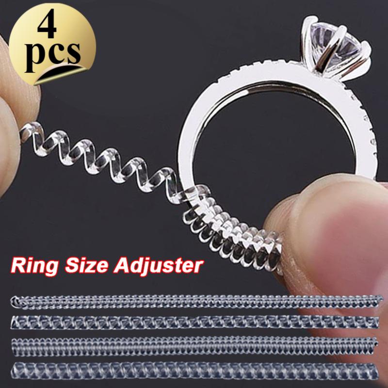 4pcs/Set Ring Size Reducer Tools Spiral Spring Based Rings Adjust ...