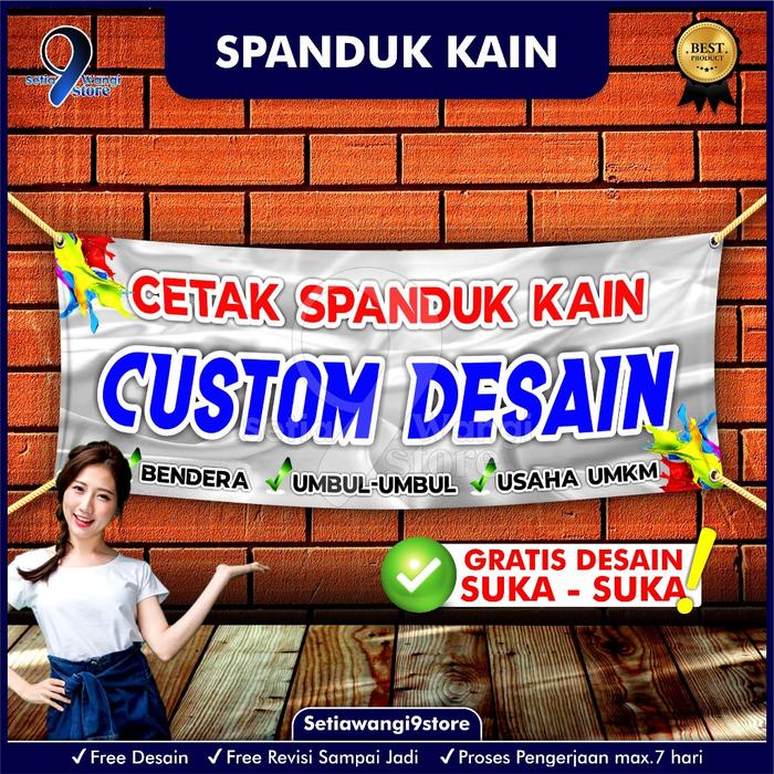 Jual Cetak Spanduk Kain Custom Desain Gratis Desain Umbul-Umbul Satin ...
