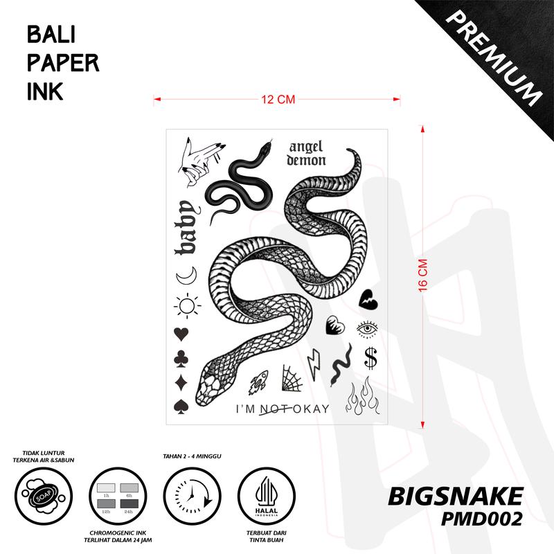 Tato Big Snke PMD002 Premium Temporarry Stiker Tato Bali Paper - Shop ...