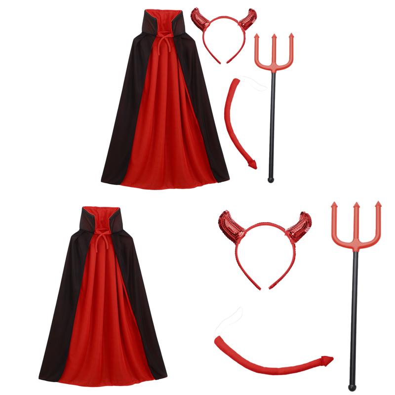 Rswnyirn Halloween Devil Vampire Costume Cosplay Cloak Cape with ...