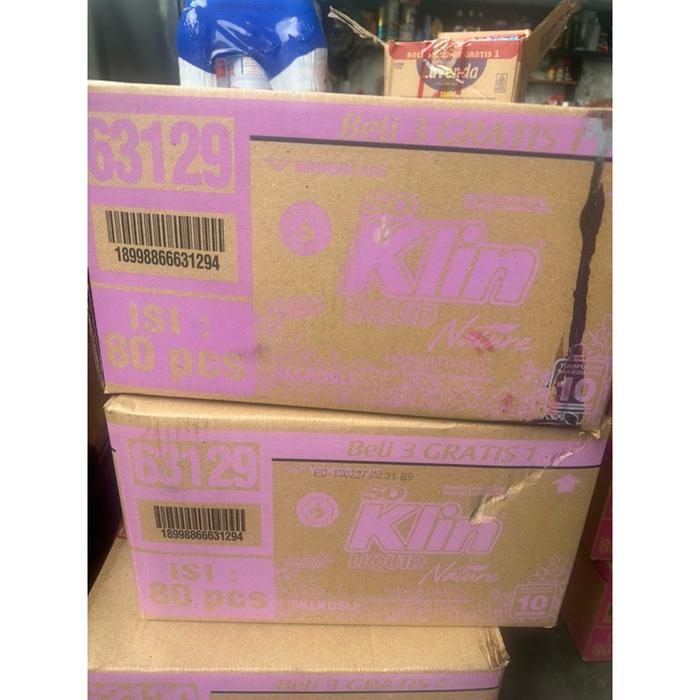 Jual 1 Dus isi 80 sachet Soklin Liquid Nature Detergen Tumbuhan Sachet ...