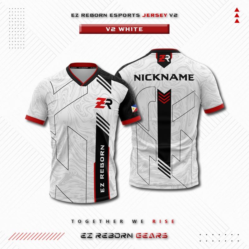 Customizable Esports Jersey EZR Esports V2 White Esports Jersey ...