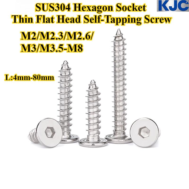 Skru Mengetuk Sendiri, Kepala Rata Nipis Soket Heksagon, Bahan SUS304 ...
