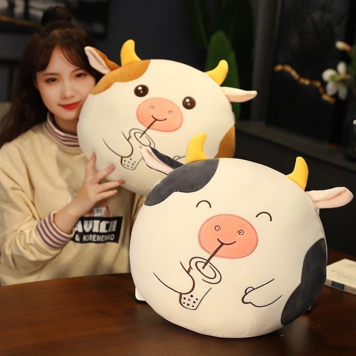 Promo Boneka Sapi Hitam Putih Sit Cow Cute Cow Moo Moo Lucu / Bantal ...