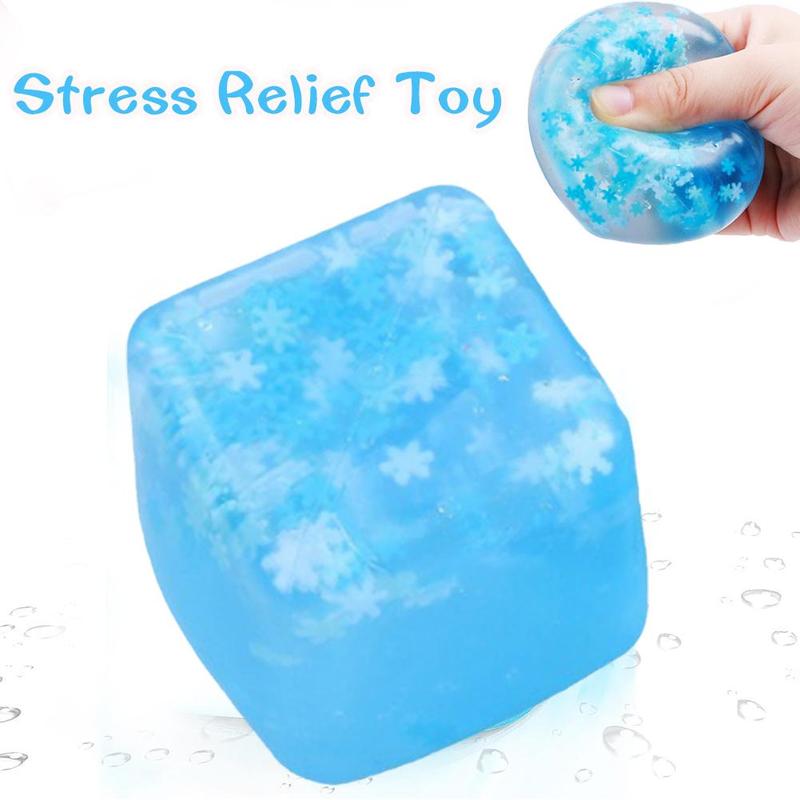 Blue Water Cube Creative Star Decompression Soft Rubber Toy Squeeze ...