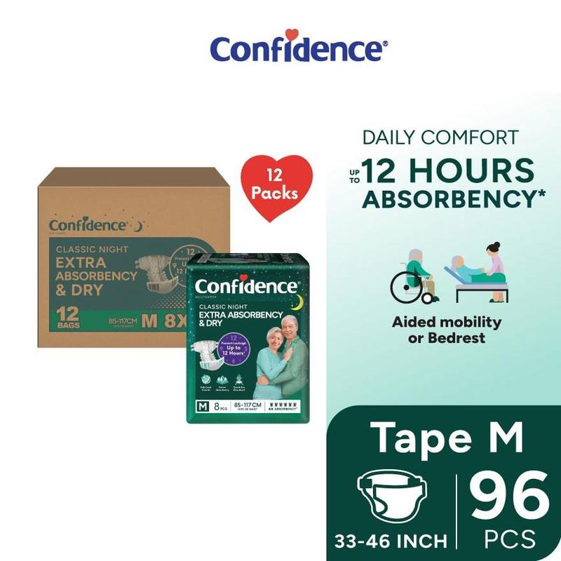 CONFIDENCE Classic Night Tape Adult Diaper M size 8s (12packs) - TikTok ...