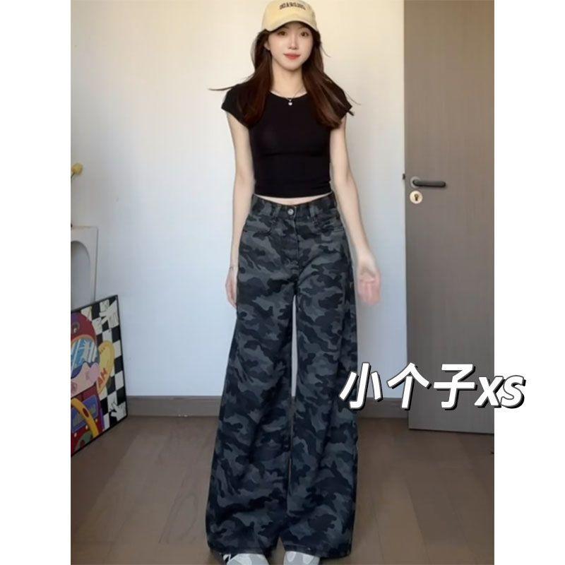 Seluar Jeans Kaki Lebar Pinggang Tinggi, Gaya Retro Amerika, - TikTok ...
