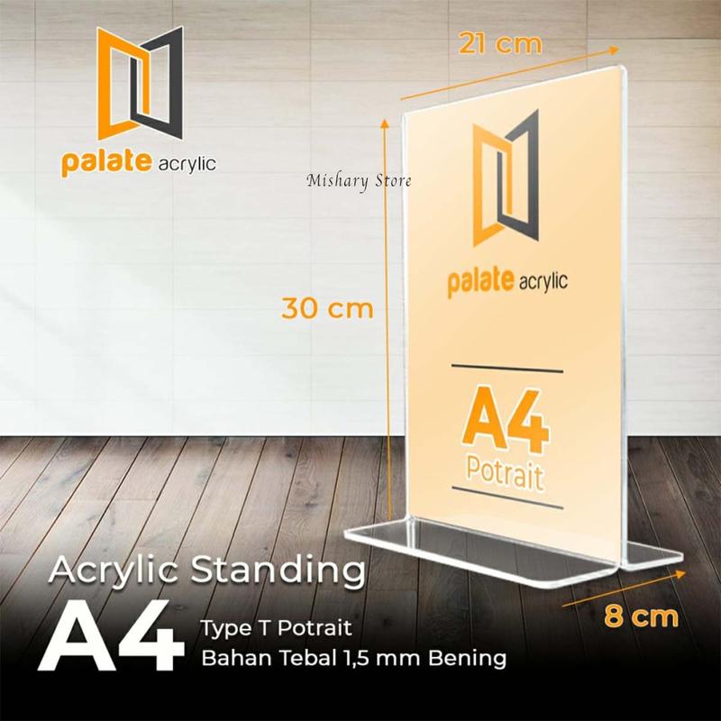 Akrilik Stand Brosur Ukuran A4 Model T - Shop | Tokopedia