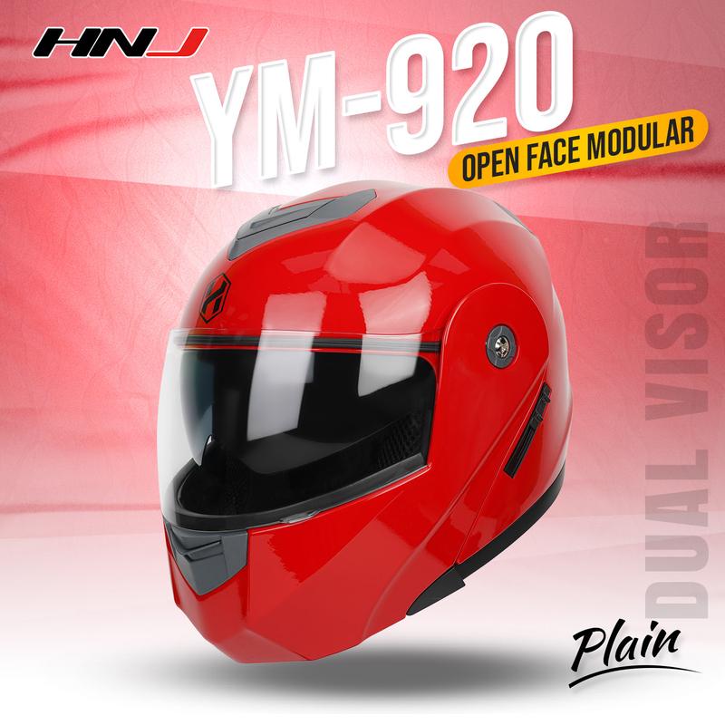 HNJ YM-920 Modular Type Dual Visor Plain Color Motorcycle Helmet ...