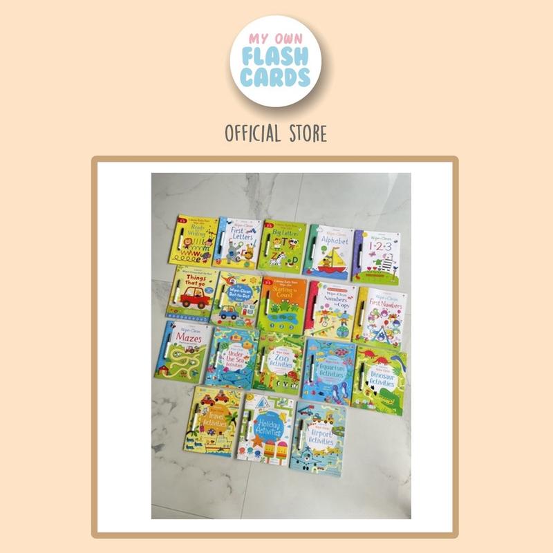 Usborne Wipe Clean Activity Book - Tracing Writing Alphabet Numbers ...
