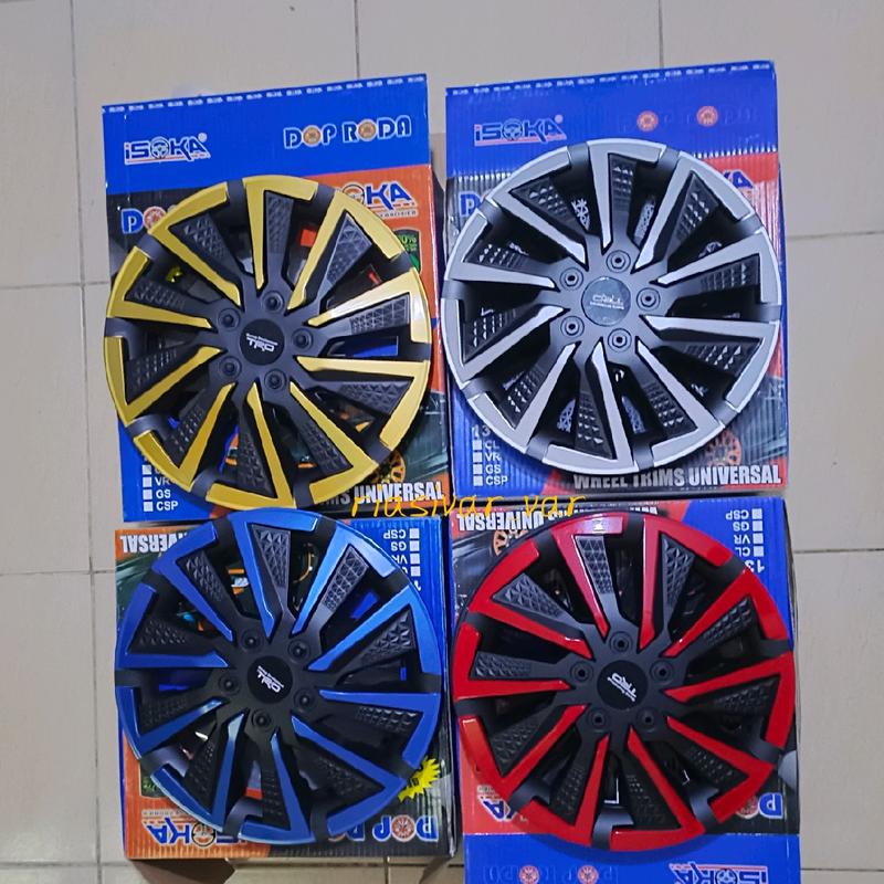 Dop velg ring 13 & 14 hitam list biru list merah list silver list gold ...