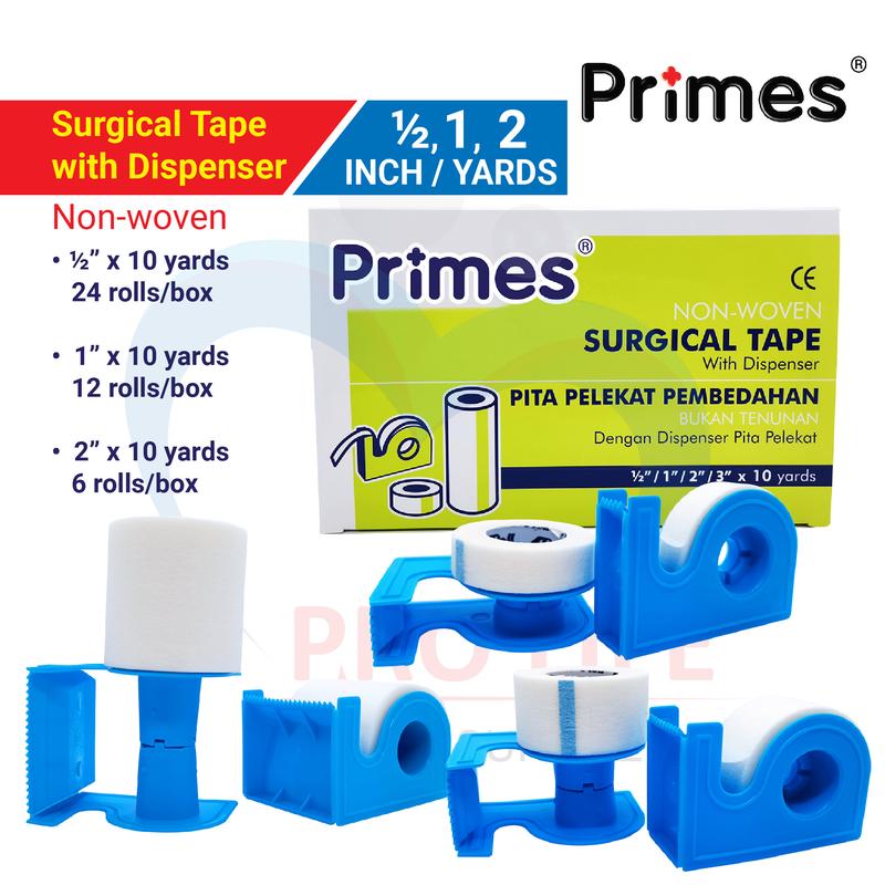 Primes Surgical Tape with Dispenser ½'' 1'' 2" Non-Woven | Pita ...