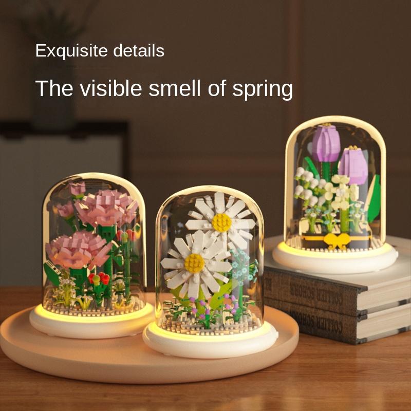 Building block flower eternal rose small particle building block ...
