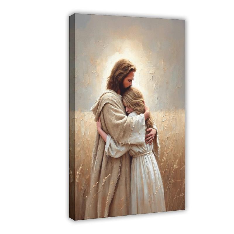 Jesus Hugging Woman Wall Art, Safe Haven Poster,Jesus And Girl Bible ...