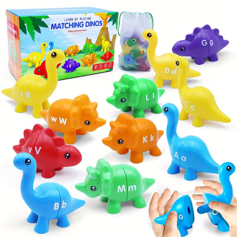 ABC Alphabet Dinosaur Matching Learning Toy, Montessori Double-Sided ...