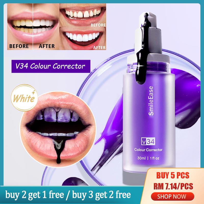 v34 toothpaste colour corrector hismile teeth whitening purple - TikTok ...