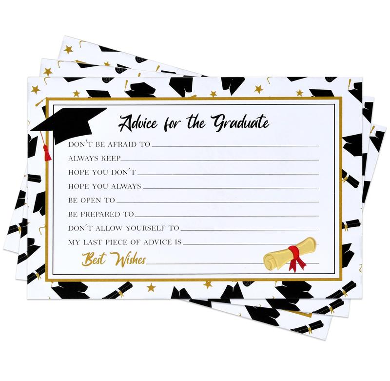 50 Pack Graduation Advice Cards for The Graduate High School or College ...