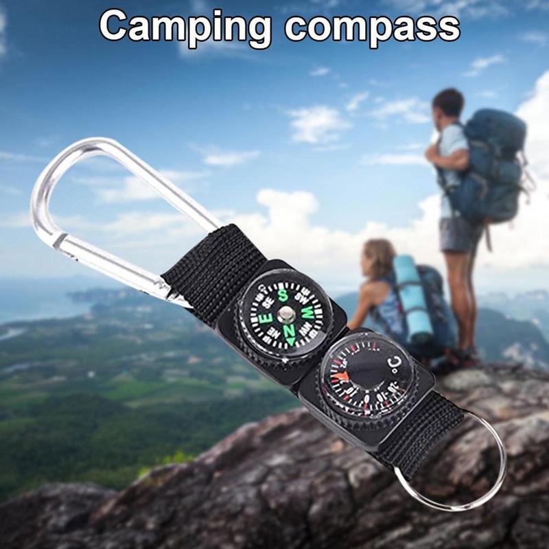 3 In 1 Compass Thermometer Carabiner Outdoor Hiking Tool Key - TikTok ...