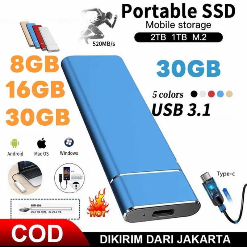 SSD Eksternal 30TB USB 3.0 Type-C ssd laptop PC ssd portable - Shop ...