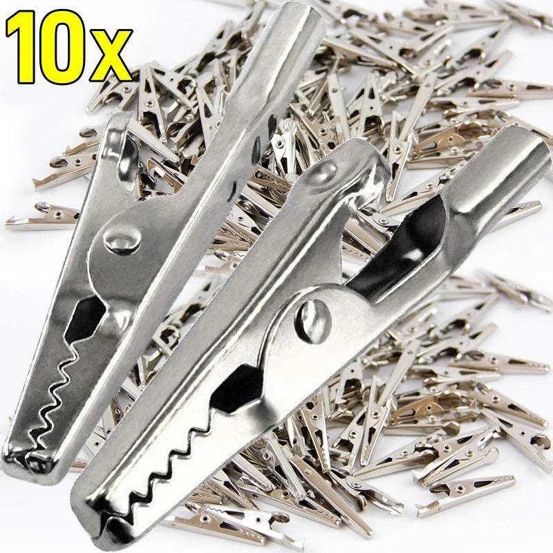 1/10Pcs Metal Crocodile Clips Cable Lead Testing Metal Alligator ...