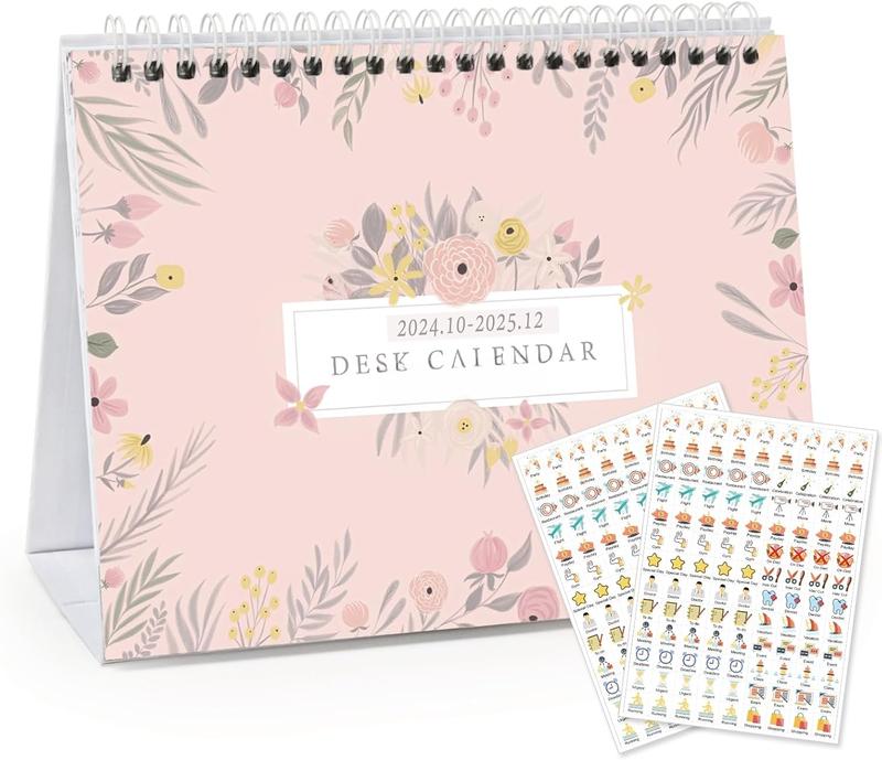 Small Desk Calendar 2024-2025, Standing Desktop Calendar 2025(Oct.2024 ...