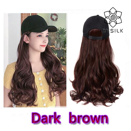 La Vis-2-in-1 topi rambut palsu, topi besbol, rambut palsu panjang ...