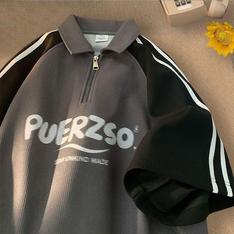 Kemeja-T Wafel Jepun, Saiz Lebih Besar (150.00kg), Zip Separuh - TikTok ...