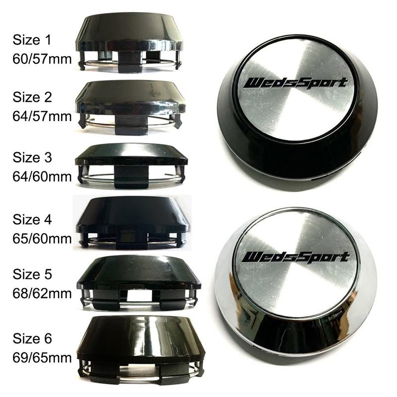 Car modification 4pc 60/64/65/68/69MM Weds Sport Silver Sticker ...
