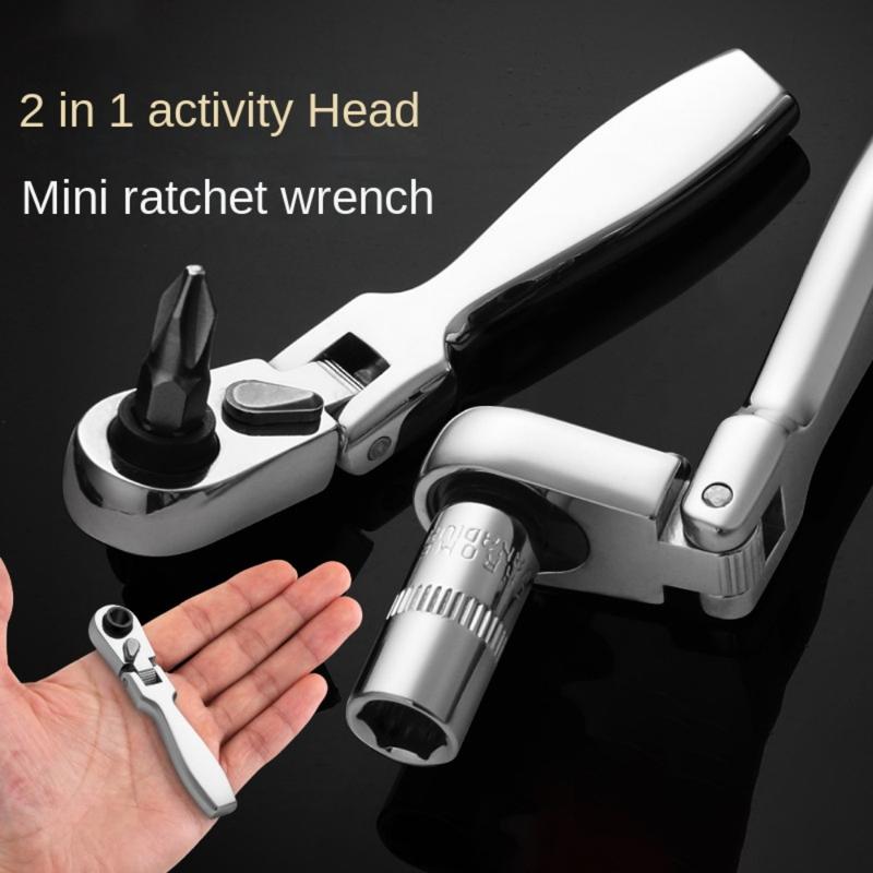 New Steel Ratchet Wrench 2 in 1 Rotatable Socket Wrench Rod 72 - TikTok ...