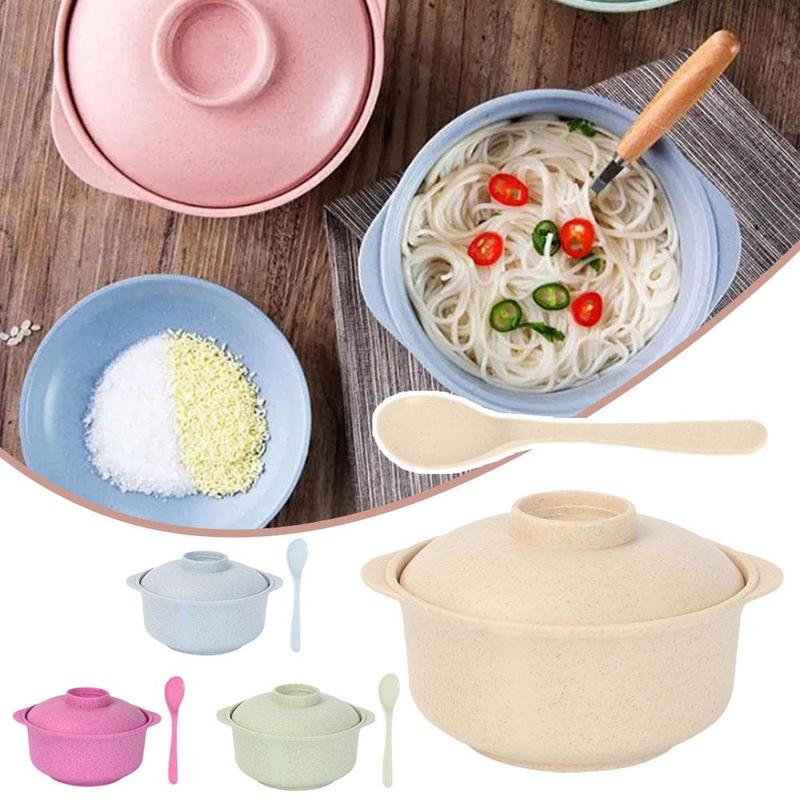 Set Mangkuk Mi Segera Plastik Jepun, Sesuai untuk Asrama, Boleh ...