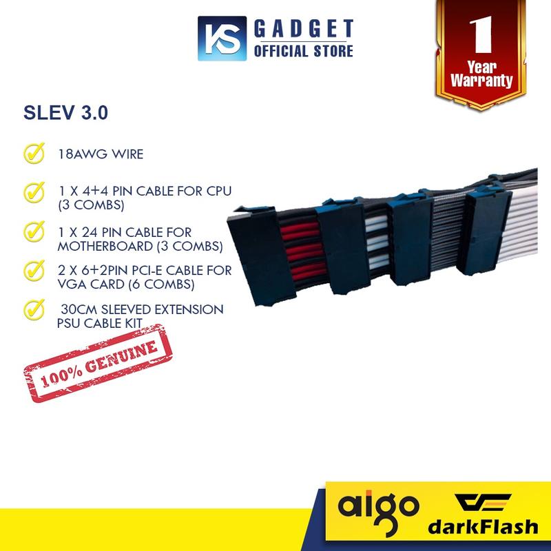 [READY STOCK]AIGO SLEV.30 PREMIUM PSU EXTENSION SLEEVED CABLES - TikTok ...