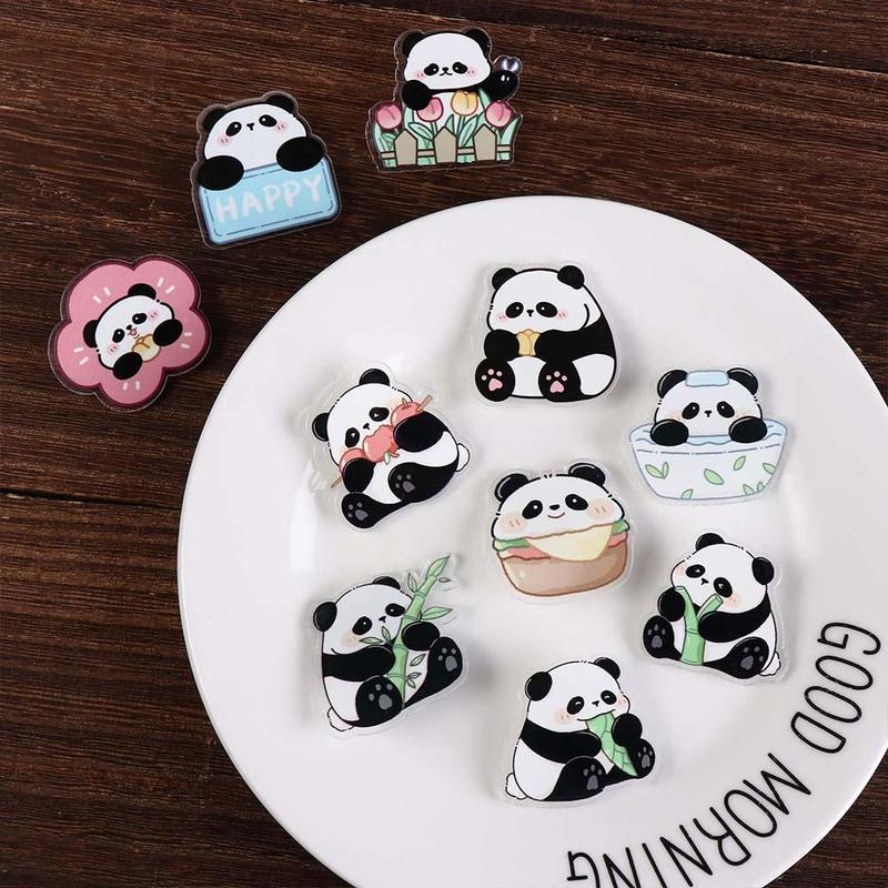 Funny Panda Panda Pin Cute Cartoon Flower Panda Brooch Breastpin ...