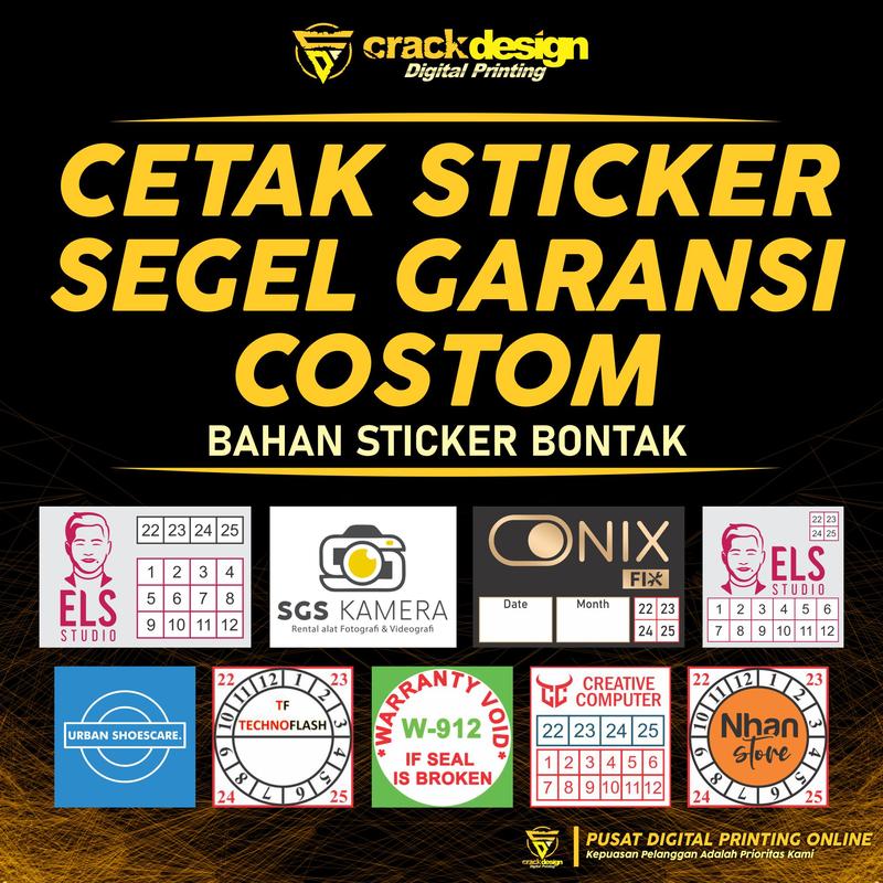 CETAK STIKER SEGEL GARANSI TOKO PECAH TELUR BONTAK A3+ CUSTOM MURAH ...