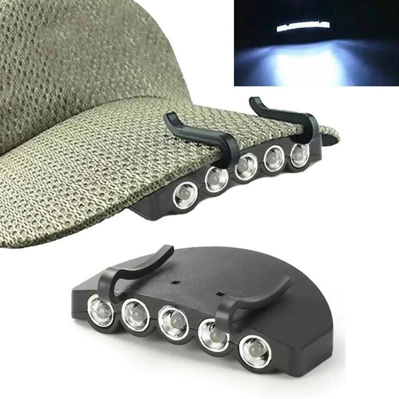 1 Pcs Super Bright Night Fishing 5-LED Cap Light Head Flashlight ...