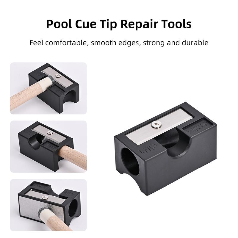 6 In 1 Multi-Function Billiard Cue Tip Trimmer Clean Polish Repair Pool ...