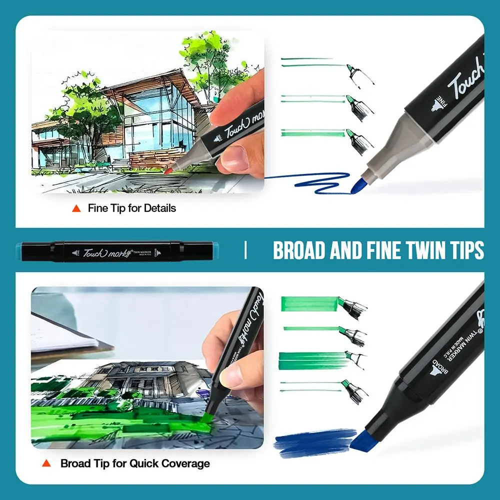 Dual Tip Marker Set, Mixed Color Marker Pen Set, Multi-purpose Paint ...