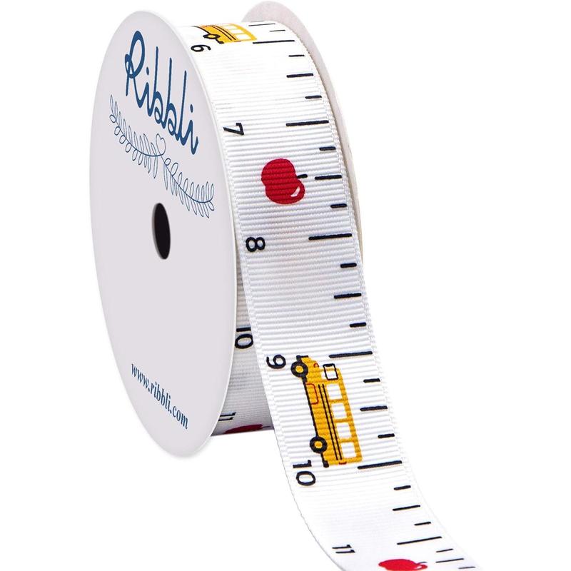 Grosgrain Ruler & School Bus Craft Ribbon,7/8-Inch,10-Yard Spool ...